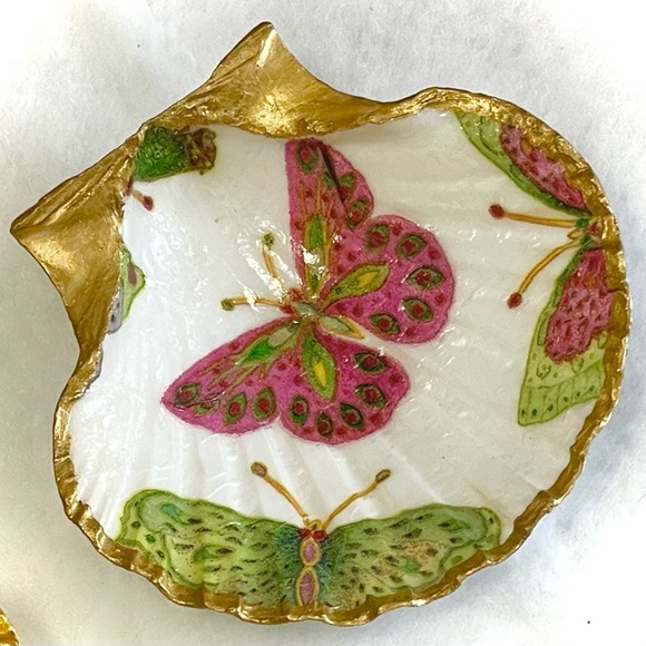 Hand Crafted | Accents | Hand Crafted Butterfly Trinket Shell Dish ...